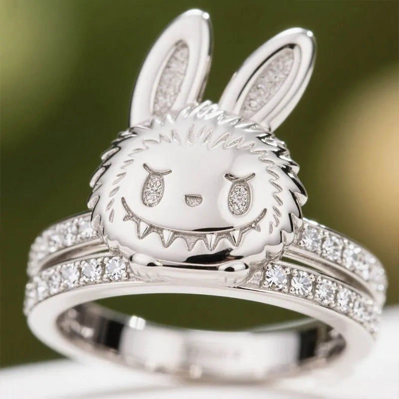Fanqisilver Pop Mart Labubu Cocktail Ring – FANQISILVER